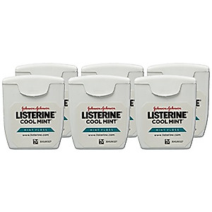 Listerine Cool Mint Interdental Floss Bundle | Effective Plaque Removal, Teeth & Gum Protection | Shred-Resistant, Fresh-Breath Feeling, PFAS Free | 55 Yards, 6 Pack