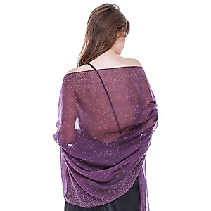 BANETTETA Shawls and Wraps for Evening Dresses Shawls and Wraps for Weddings Formal Shawls and Wraps for Evening Dresses Purple Shawl Fall (Purple)