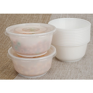 Golden Apple Meal prep containers 24oz-15sets [700ml] - Reusable Plastic Containers with Lids -BPA Free- Disposable Meal Prep Bowls - Microwavable, Freezer and Dishwasher Safe - Lunch Containers…