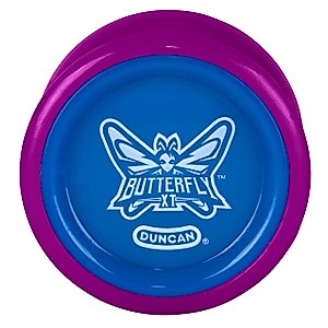 Duncan Toys Butterfly XT Yo-Yo with String, Ball Bearing Axle and Plastic Body, String Trick Yo-Yo, Purple with Blue Cap