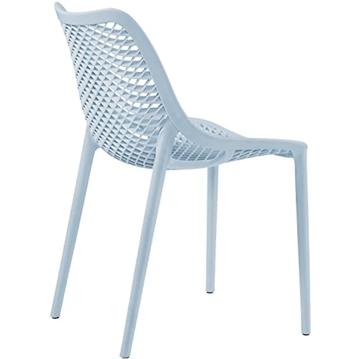 Meridian Furniture 328SkyBlue Modern | Contemporary Patio Dining Chair with Polypropylene Plastic, Weather Resisting for Indoor or Outdoor Use, Set of 4, 20" W x 24.5" D x 33" H, Sky Blue