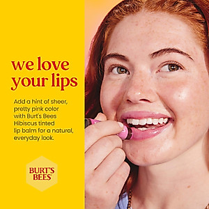 Burt's Bees 100% Natural Tinted Lip Balm, Rose with Shea Butter & Botanical Waxes, 0.15 Oz