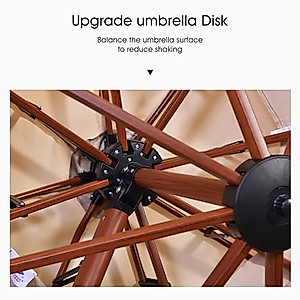 PURPLE LEAF 10ft Patio Umbrella Outdoor Round Umbrella Large Cantilever Umbrella Windproof Offset Umbrella Heavy Duty Sun Umbrella for Garden Deck Pool Patio, Beige