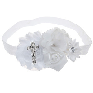 Bloomposh 3pcs Baby Girl Headbands Hairbands Hair Bows Hair Accessories for Newborn Infant Toddlers Kids (White)