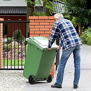 Angoily 1 Garbage bin Wheels Replacement Set Plastic Trash Can Replacement Wheels and Hollow Shaft Rubbish Can Wastebasket Pulley Wheel Accessories