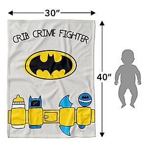 LOGOVISION Batman Lightweight Baby Blanket, 30"X40", Crib Crime Fighter Unisex for Infants Girls & Boys