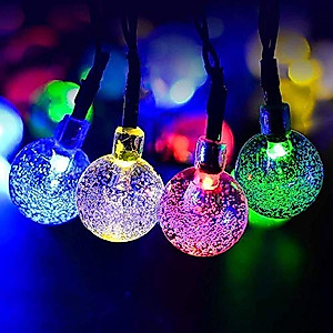 LIUPENGWEI Solar String Light, 50LED Outdoor Crystal Ball Christmas Decorative Lights Christmas Tree Lawn Garden Home Solar Water Dew Lamp Garden Ghost Light