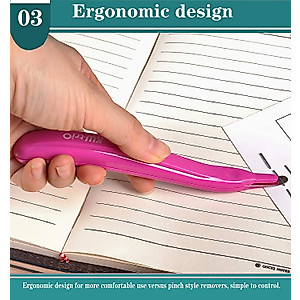 Professional Magnetic Staple Remover Puller Staple Puller Tool Staples Remover Staple Removal Tool for School Office Home (Orange, Rose, Green)