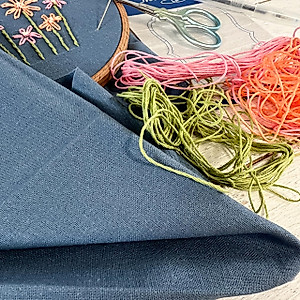 Threadart Linen Fabric by The Yard - Embroidery Fabric - Premium Cotton Linen Fabric for Embroidery, Cross Stitch, Apparel, Linen Canvas, Home Décor - 55" Width - Natural