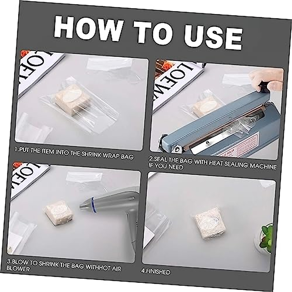 ULTECHNOVO 2000pcs Wrap Clear Packaging Bags Plastic Packaging Bags Heat Shrink Bags Food Wrap Film Heat Seal Shrink Shrinkable Wrapping Bag Pvc Heat Shrink Bag Packaging Film Household Gift