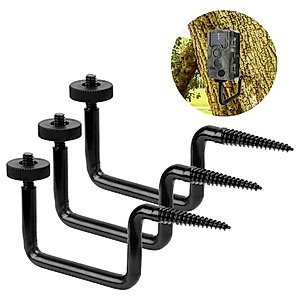 Foricx Trail Camera Mount, Trail Camera Holder, Hunting Accessory, 3 Pack Tracking Camera Bracket, Tree 1/4" x 20 Screw Mounting Brackets for Reliable Camera Placement，Trailcam Holder for Hunting