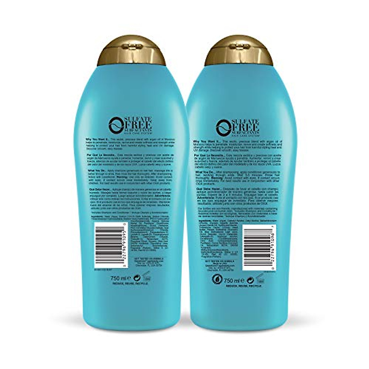 OGX Renewing + Argan Oil of Morocco Shampoo & Conditioner, 25.4 Fl Oz 2 count (Pack of 1)