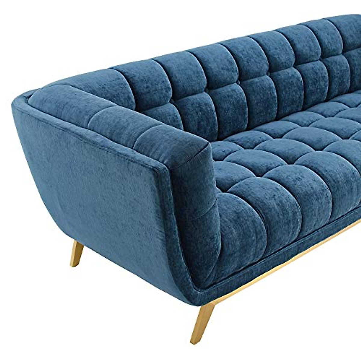 Modway Bestow Tufted Crushed Performance Velvet Sofa in Navy