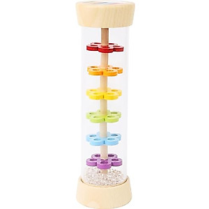 Wooden Rainbow Rainmaker Toy by Small Foot – Rhythm Instrument and Rattle for Babies Helps Hand-Eye Coordination and Developing Sensory Skills – Classic Educational Game for Toddlers – Age 6+ Months
