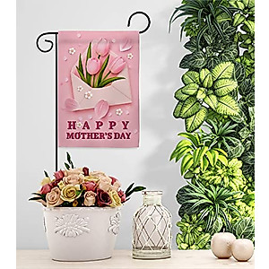Ornament Collection Mommy Day Mail Garden Flag Set Wood Dowel Family Mother Mom Mama Grandma Love Flowers Parent Sibling Relatives Grandparent House Banner Small Yard Gift Double-Sided, Made in USA