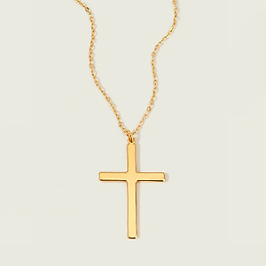 MEVECCO Dainty Gold Cross Necklace for Women,14K Gold Plated Cute Tiny Faith/Crucifix Religious Delicate Minimalist Necklace