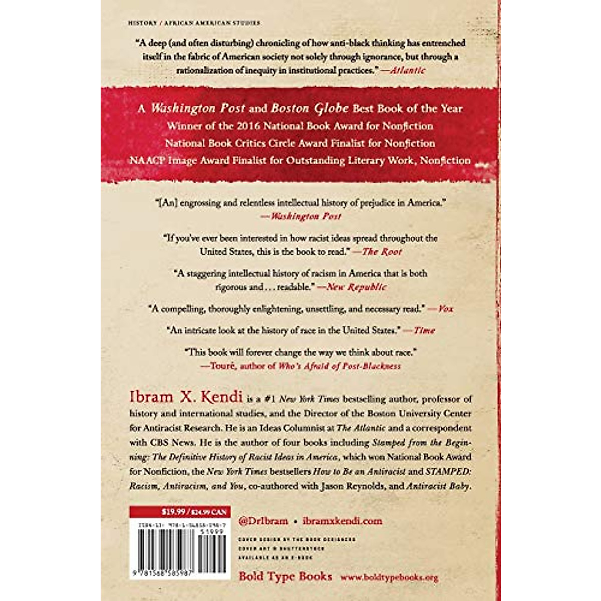 Stamped from the Beginning: The Definitive History of Racist Ideas in America (National Book Award Winner)