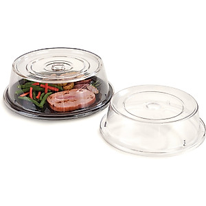 Carlisle FoodService Products 198907 Polycarbonate Plate Cover, 10-19/32" Diameter x 3" Height, Clear (Case of 12)