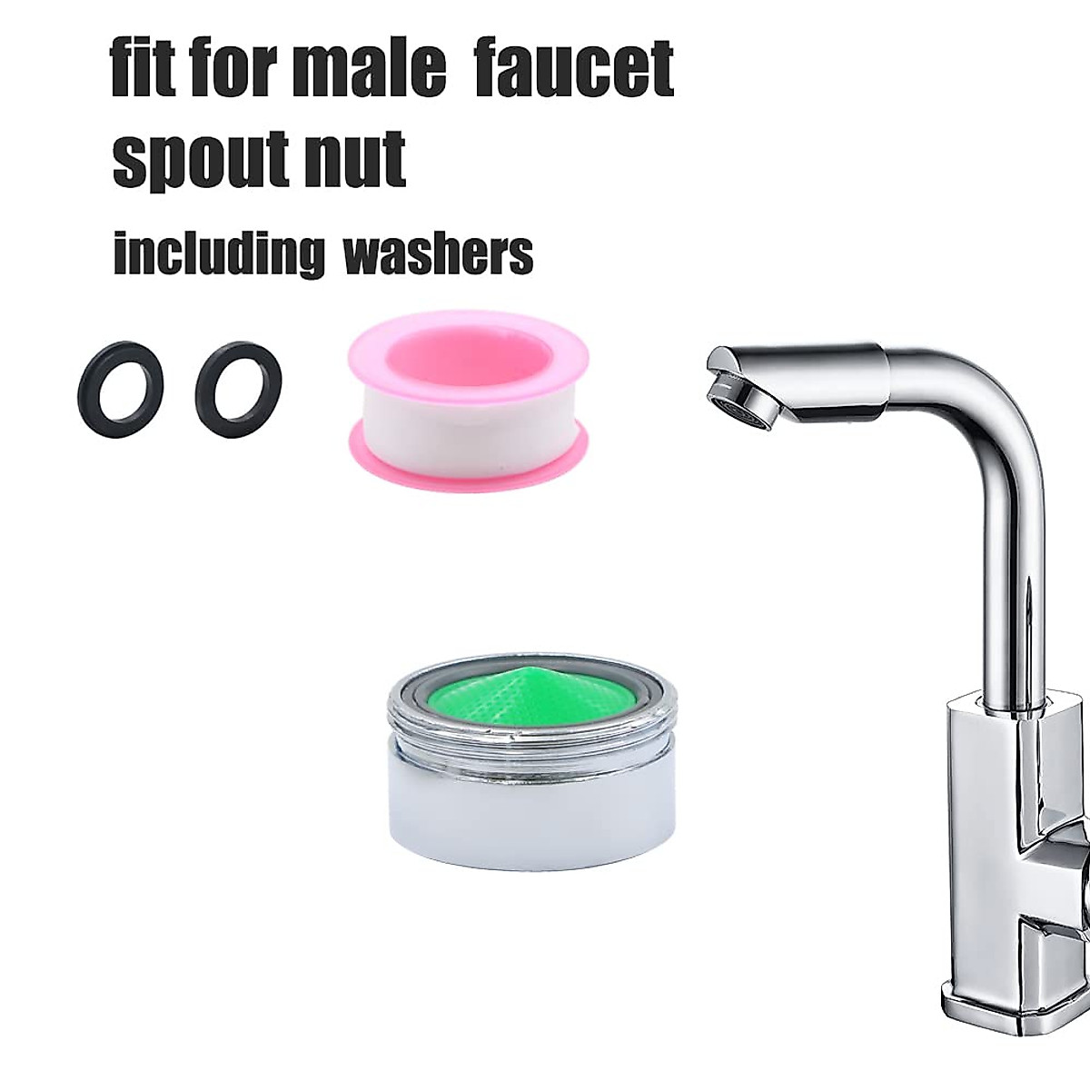 4.5 GPM Flow Retrictor Insert Faucet Aerators ，Faucet Replacement Parts Bathroom 4 Pack, Standard Size Faucet Aerator