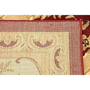Unique Loom Versailles Collection Traditional Classic Floral Motif Area Rug (8' 0 x 10' 0 Rectangular, Burgundy/ Ivory)