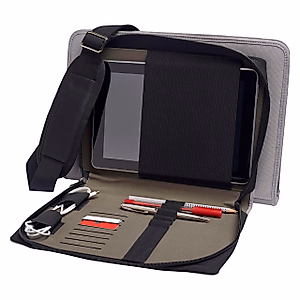 Broonel Grey Leather Laptop Messenger Case - Compatible with Lenovo Yoga 7i Gen 8 16" Laptop