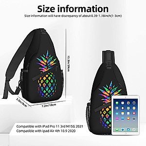 Famame Pineapple Sling Backpack Chest Bag Crossbody Shoulder Bag Gym Cycling Travel Hiking Daypack For Men Women