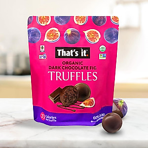 That's it. Organic Dark Chocolate & Fig Truffles. 100% Plant-Based, Vegan, Gluten-Free, All Natural, 23 Calories Per Truffle (20 OZ)