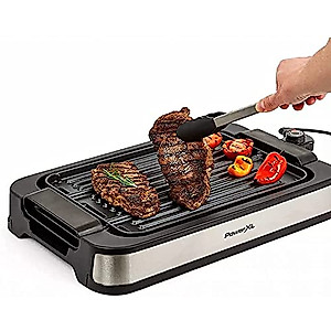 PowerXL Premium Indoor Electric Grill, Smokeless BBQ, Multi-Purpose Countertop Griddle, Authentic Grill Marks, Dishwasher-Safe, Non-Stick Coating, Rapid Heat
