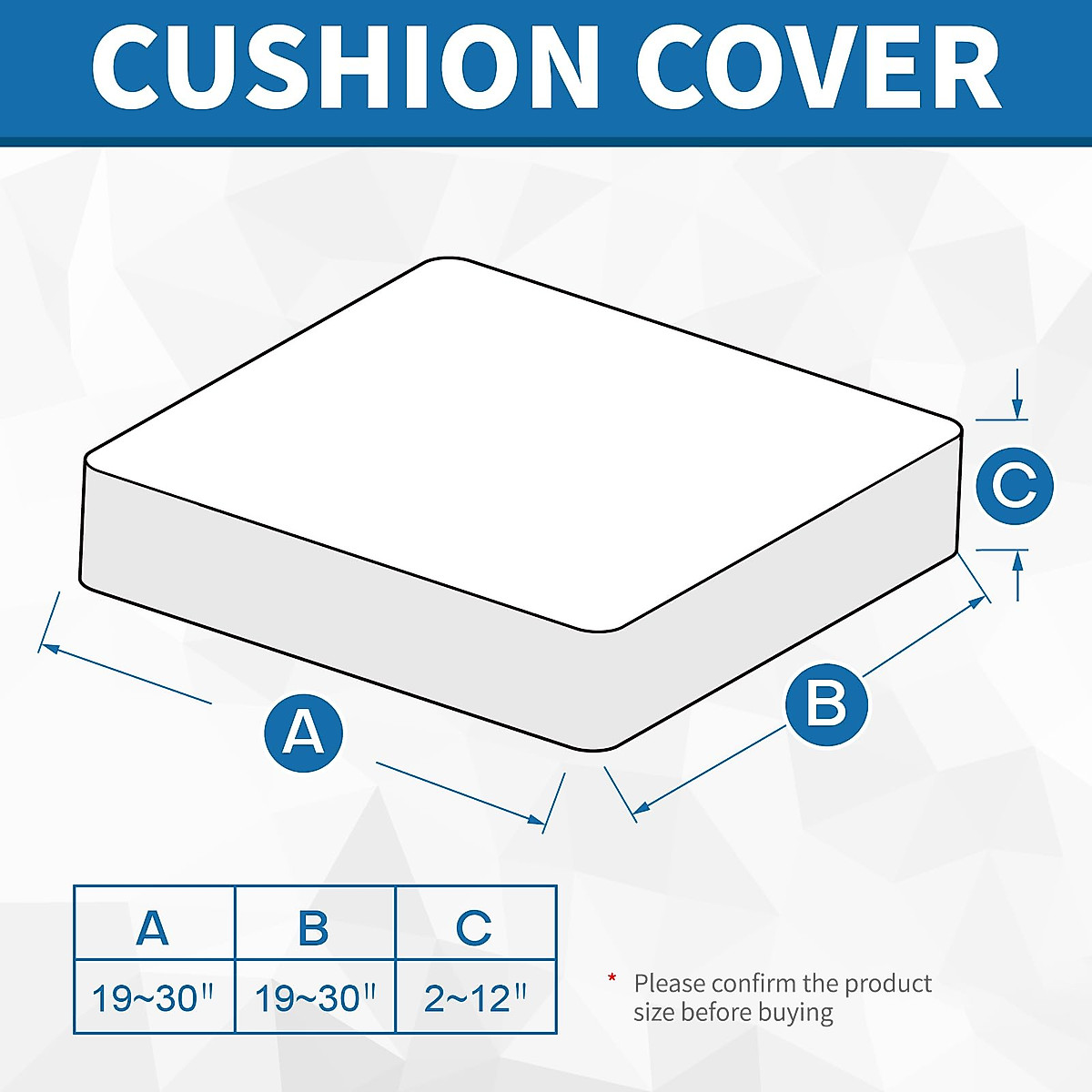 ZNSAYOTX Stretch Individual Cushion Covers Sofa Chair Cushion Couch Seat Covers Slipcovers Soft Replacement Unique Pattern Furniture Protector with Elastic Bottom (Light Gray, 1 Pc Cushion Cover)
