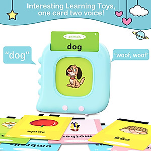 Talking Flash Cards for Toddlers with 224 Sight Words, Toddler Toys for Ages 1 2 3 4 5 Years Old Boys, Pocket Speech Therapy Toys, Autism Sensory Toys, Montessori Educational Learning Toys Gifts