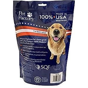 Pet Factory 100% Made in USA Beefhide 7" Braided Sticks Dog Chew Treats - Peanut Butter Flavor, 6 Count/1 Pack