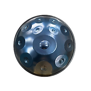 TREELF Handpan Drums Sets D Minor 22 inches Steel Hand Drum with Soft Hand Pan Bag, 2 handpan mallet,Handpan Stand (12 Notes, Blue)