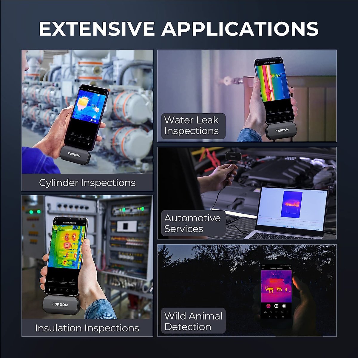 TOPDON TC001 Thermal Imaging Camera Android, 512x384 Super IR Resolution Thermal Imager with Secondary Analysis, Test Report, Temp Alarm, -4°F~1022°F TEM Range for Smartphones(not for iOS)