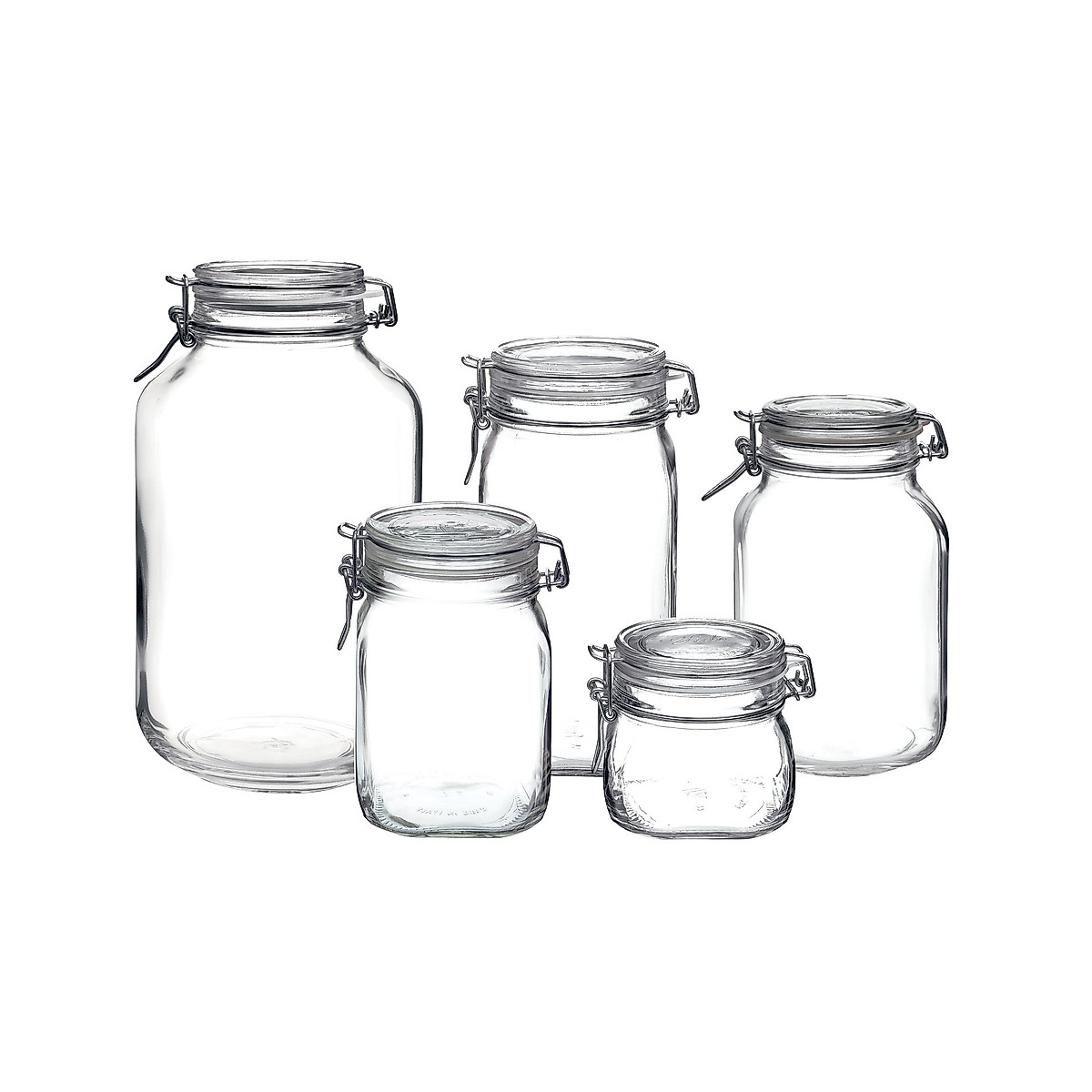 Bormioli Rocco Fido Clear Glass 5 Piece Canning Jar Set