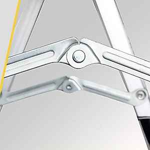 PENGJIE Folding Ladder Step Stool Ladder Stool 3 Step Folding Aluminum Heavy Duty Steel Portable Anti Slip Mat Tread Compact 150 Kg Capacity