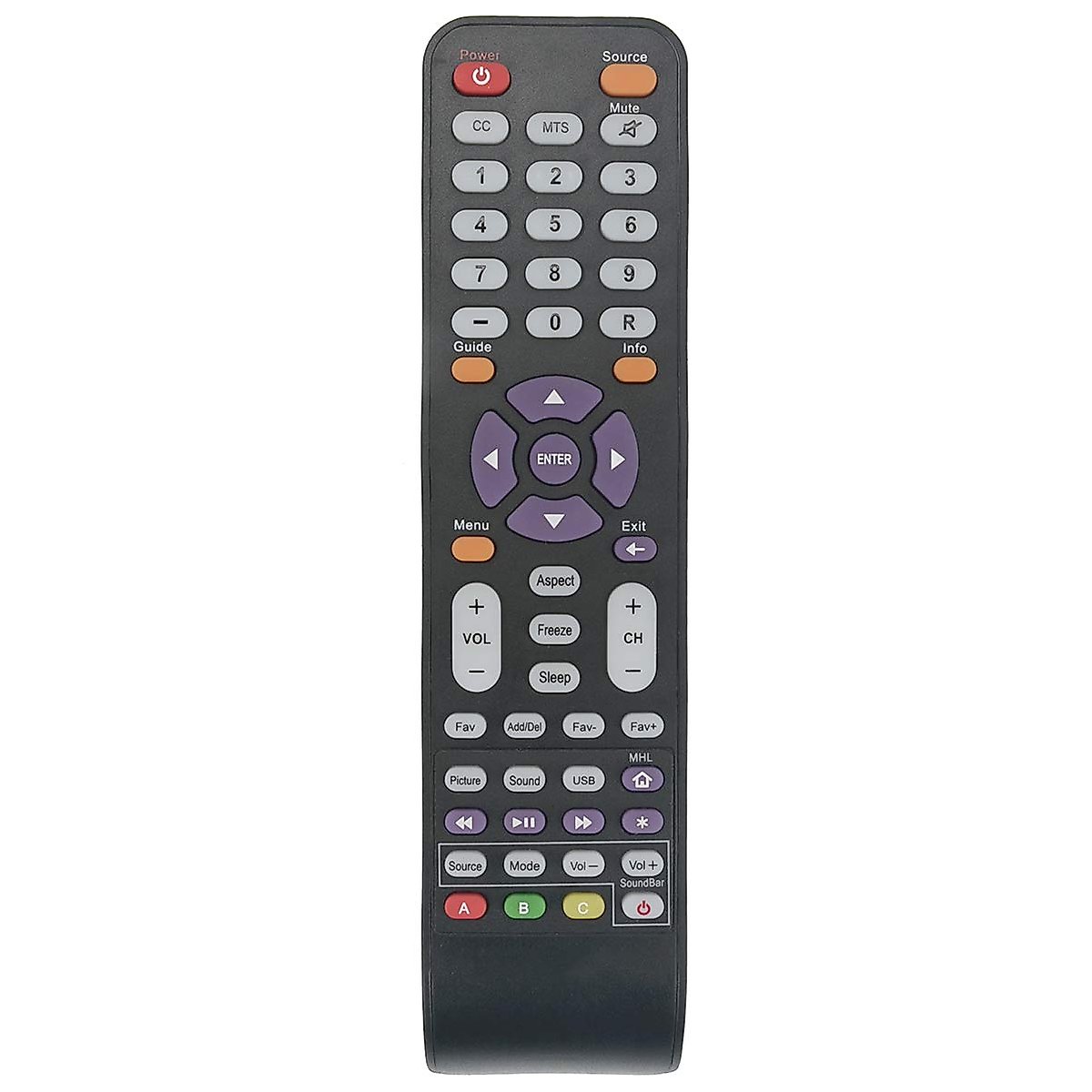 Replace Remote Control Applicable for Sceptre TV U658CV-UMC U500CV-UMK U508CV-UMK U650CV-UMC U658CV-UMR X505BV-FMQRR U550CV-UM08R U650CV-UMR U508CV-UMKR U550CV-UMR U550CV-UMAC U650CV-UMS U415CV-UMS