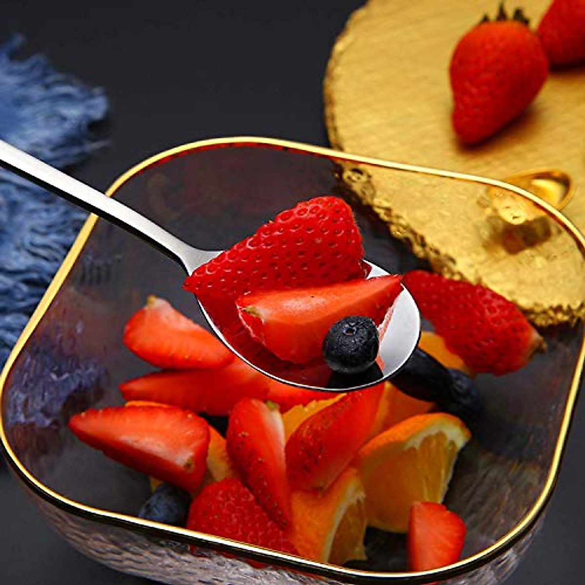 Spoons, 8 Pieces Stainless Steel Korean Spoons,8.5 Inch Soup Spoons, Korean Spoon with Long Handles, Rice Spoon, Asian Soup Spoon for Home, Kitchen, or Restaurant