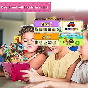2023 Kids Tablet 7 inch Display Tablet for Toddlers, 32GB ROM, 2GB RAM Android 11.0 Tablet with Parental Control, Educational Games, WiFi, Bluetooth, Dual Camera, Kids Learning TV, Included Case