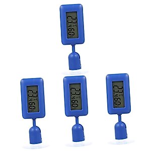 Kisangel 4pcs Reptile Hygrometer Blue Hair Wig for Dogs Leopard Gecko Reptile Thermometer Mini Hygrometer Fish Tank Thermometer Digital Reptile Reptiles Abs to Rotate Water Tank Sucker