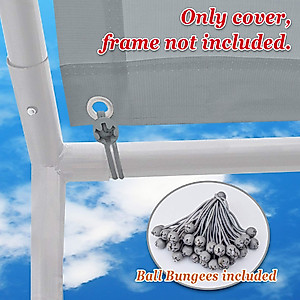 Strong Camel Outdoor 10x20 Replacement Canopy Roof Cover Outdoor Carport Covers (Silver)