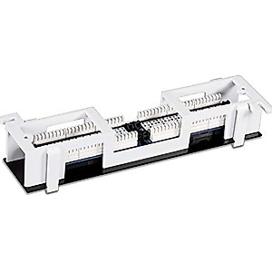 TRENDnet 12-Port Cat5e Unshielded Patch Panel, Wall Mount, Included 89D Bracket, Vertical or Horizontal Installation, Compatible with Cat5e & Cat6 RJ45 Cabling, Black, TC-P12C5V