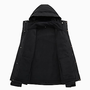 Long Hooded Ski Jacket for Men 3 in 1 Waterproof Snow Coat Winter Warm Mountain Windbreaker Outdoor Raincoat