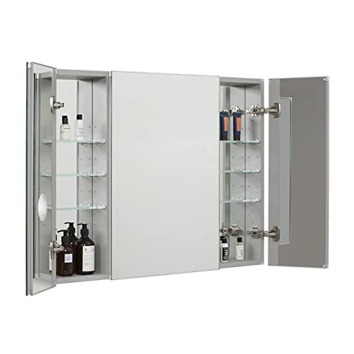 AQUADOM Royale 48in x 30in x 5in 3 Doors, Medicine Cabinet Integrated 3X Magnifying Mirror