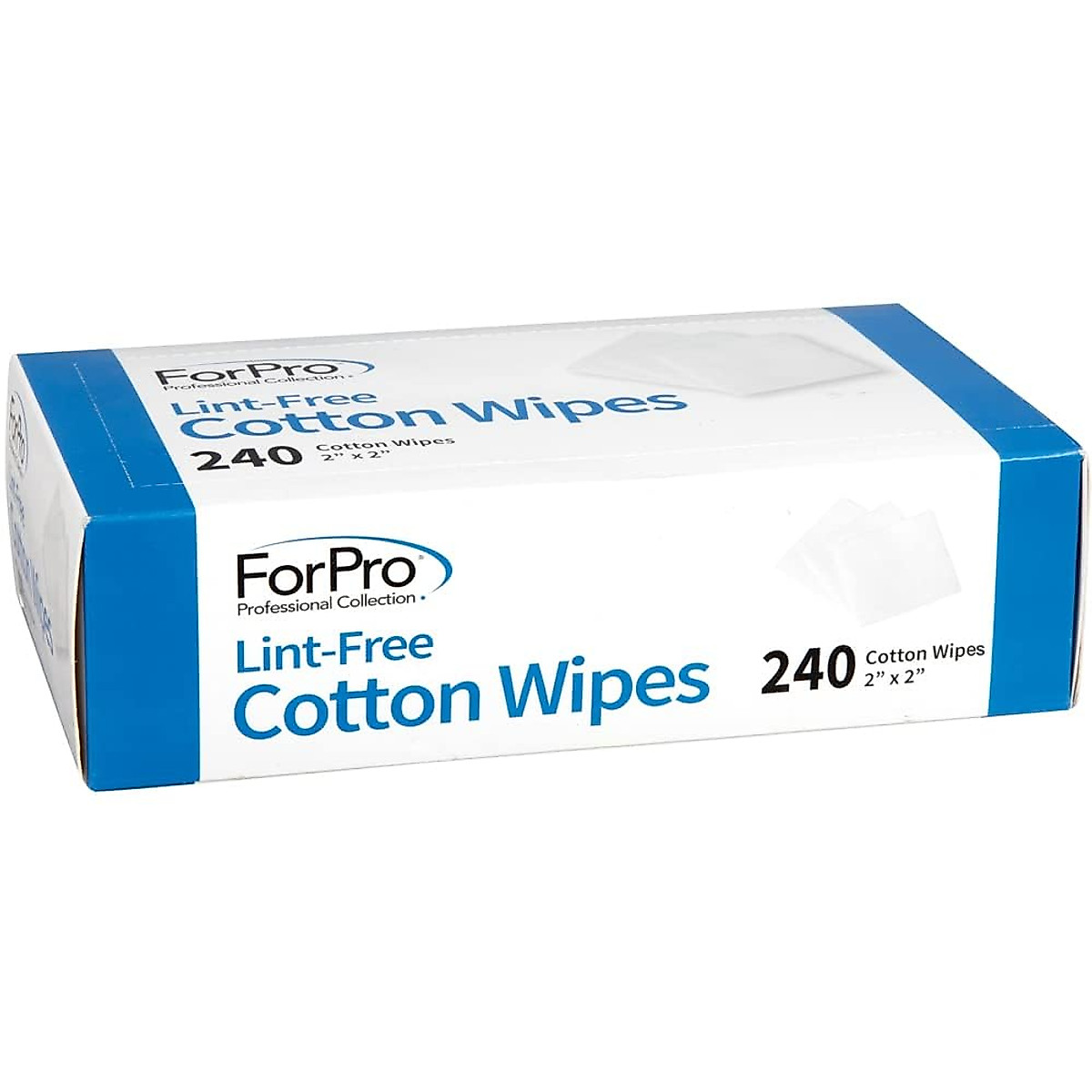 ForPro Professional Collection Lint-Free Cotton Wipes, 100% Pure Cotton Gauze, 2" x 2", White, 240-Count