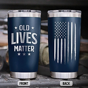 PRPinkRain Old Lives Matter Gifts - Birthday Gifts for Men, Gifts for Dad, Him, Grandpa - Funny Gifts for Men, Retirement Gifts for Men 20 Oz Tumbler