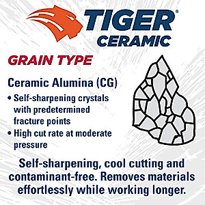 Weiler 58302 6 x .045 Tiger Ceramic Type 1 Cut Off Wheel CER60S 7/8 A.H (Pack of 25)