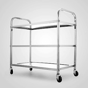 BHVXW 3 Shelf Kitchen Trolley Commercial Food Pantry with Wheels Kitchen Storage Rack