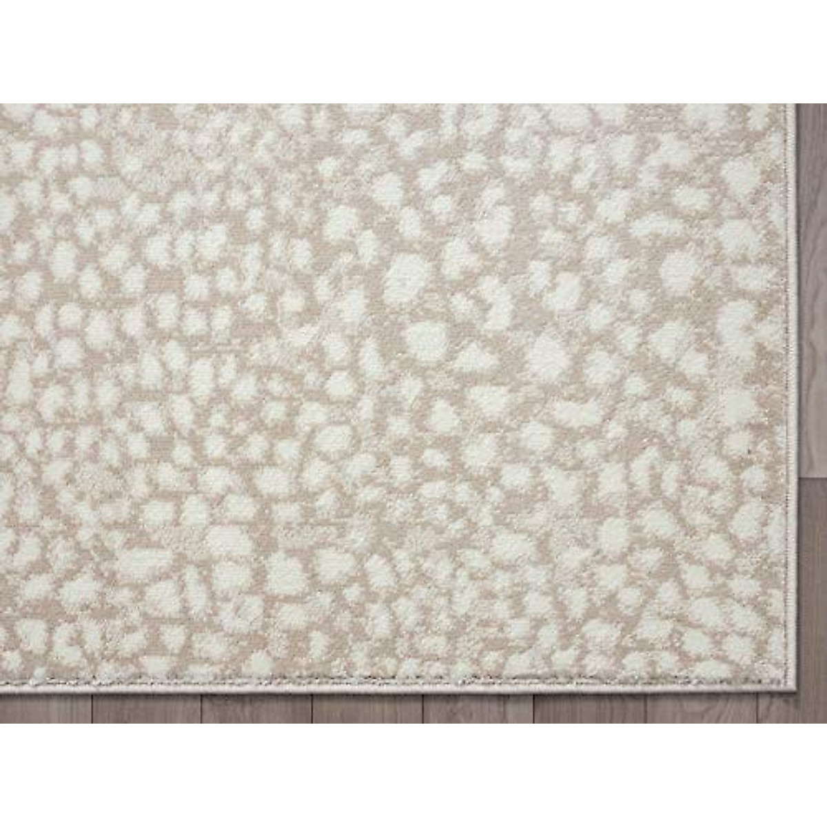 Abani Beige Cheetah Print 7'9"x10'2" Area Rug Rugs, Arto Collection - Contemporary Durable Accent Rug