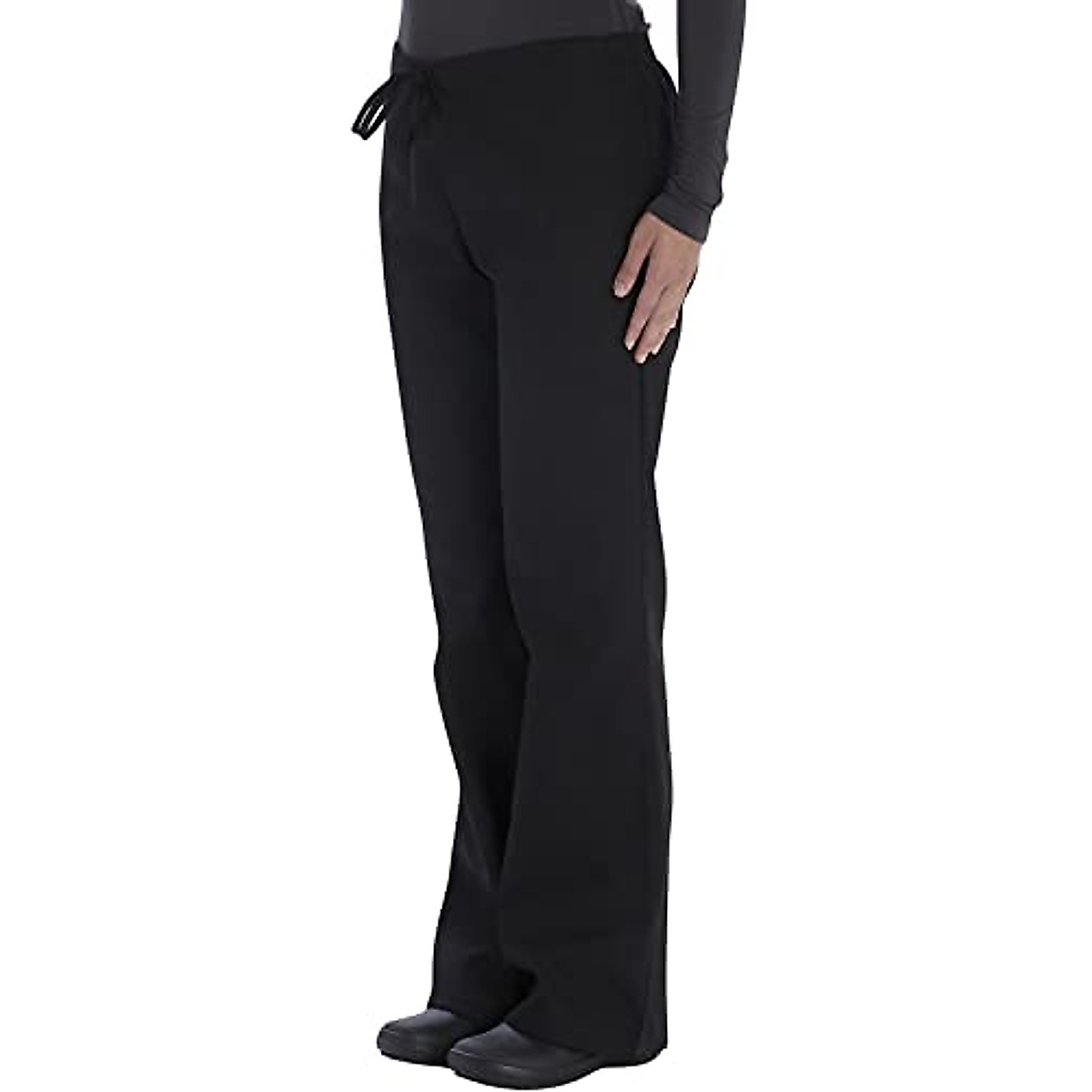 Vital Threads Womens Scrubs Set V-Neck Top & Drawstring Pant, VT514C, S, Black