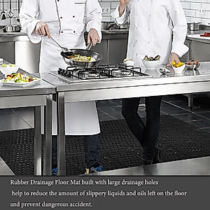 uyoyous Rubber Floor Mat with Drainage Holes 83"x35" Commercial Grade Grease Resistant Anti-Fatigue Rubber Floor Mat with Non-Slip Backing Heavy Duty Floor Mat for Industrial Kitchen